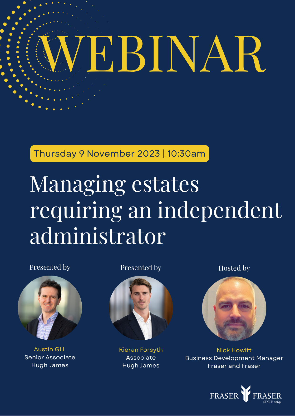 Upcoming Events | Webinars | Fraser & Fraser